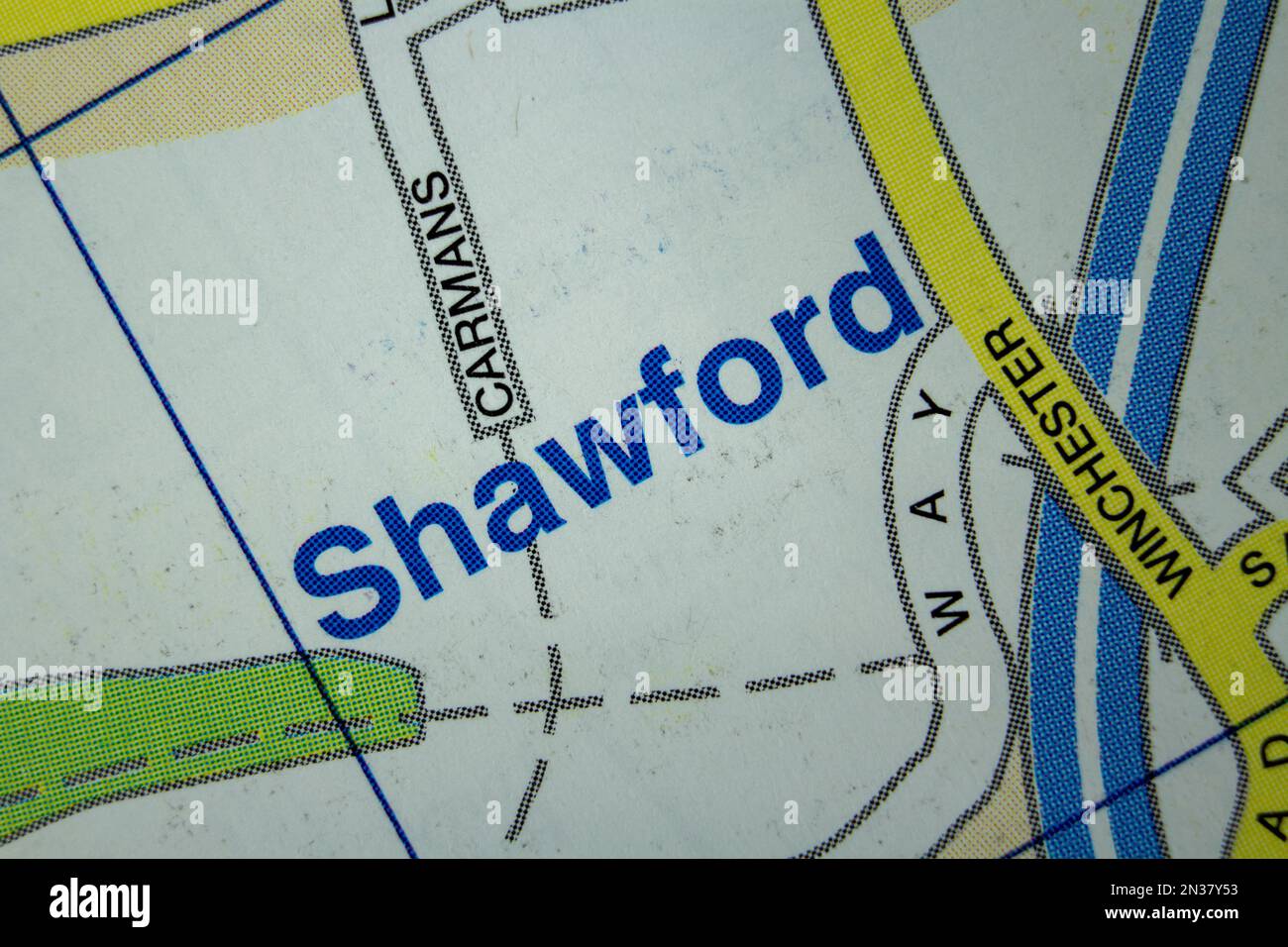 Shawford village, Hampshire, United Kingdom atlas map town name Stock ...