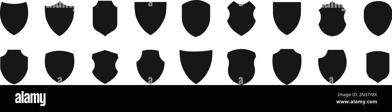 Set of Shield icon. Group of Protect shield security. Collection Badge ...