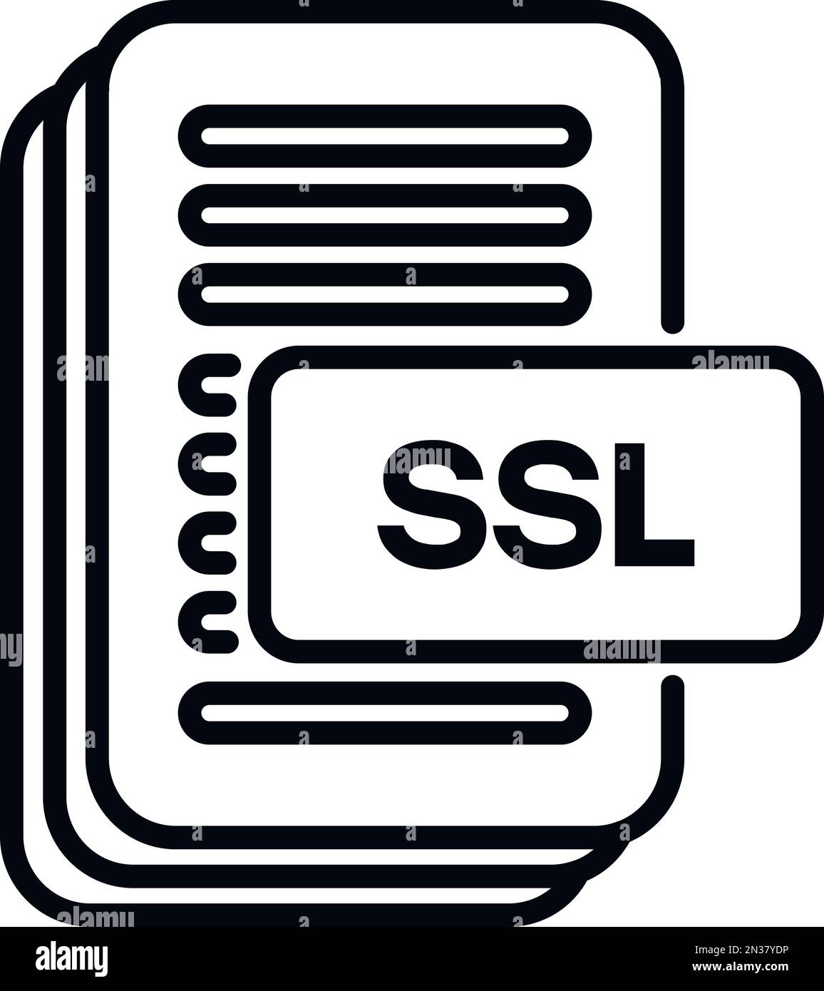 Ssl Certificate Icon Outline Vector Web Data Internet Safety Stock