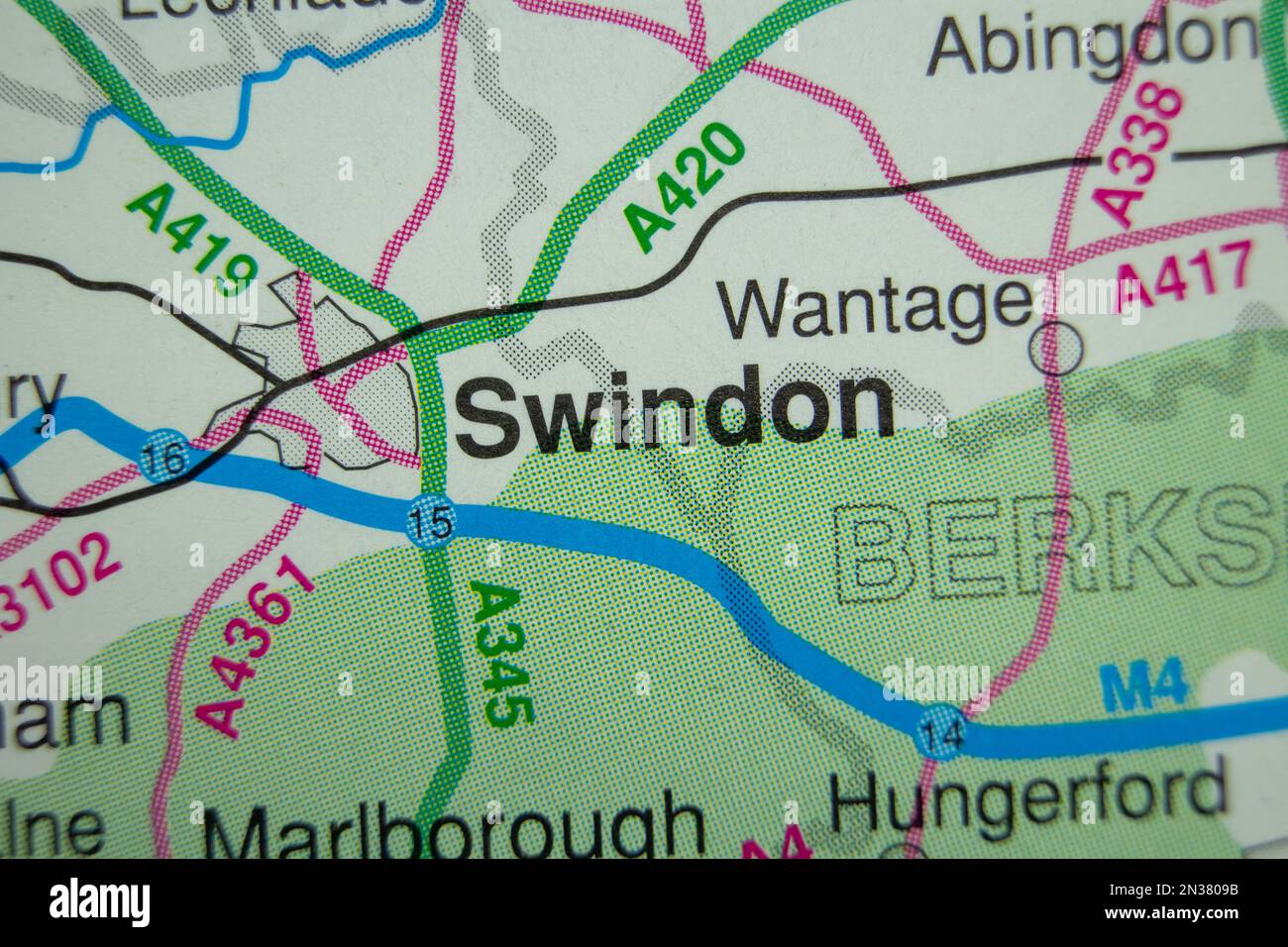Swindon, United Kingdom atlas map town name Stock Photo - Alamy