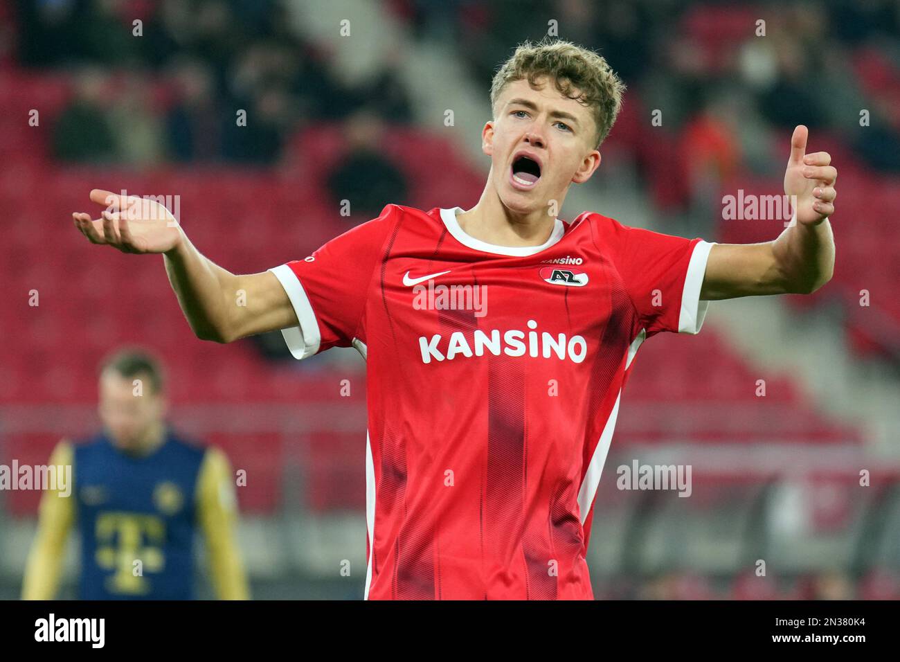 ALKMAAR - Sven Mijnans of AZ Alkmaar reacts during the round of 16 of the TOTO KNVB Cup between ...