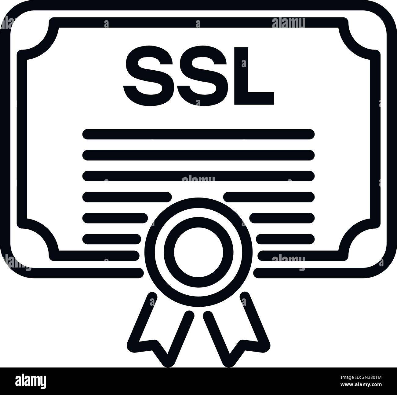 Ssl Certificate Diploma Icon Outline Vector Web Data Padlock Safety