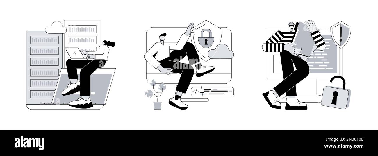 Internet Privacy Abstract Concept Vector Illustration Set Data Center Data Privacy And Leakage