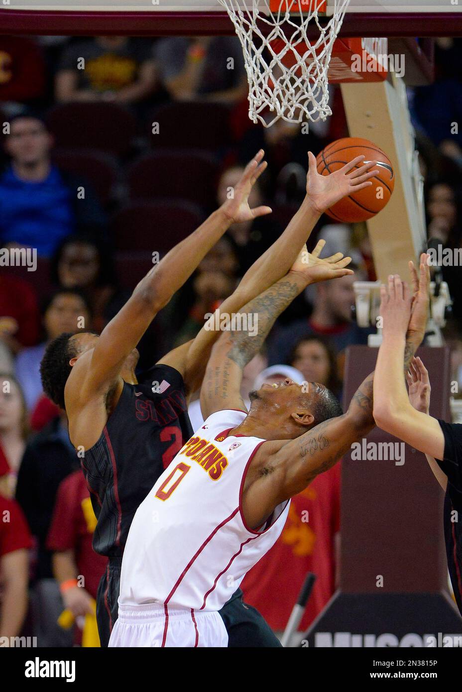Stanford guard Robert Cartwright (2) and Southern California forward ...