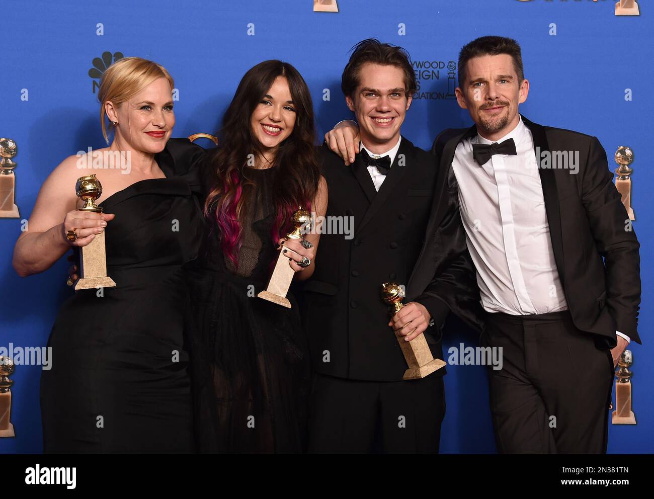 Patricia Arquette, from left, Lorelei Linklater, Ellar Coltrane, and ...