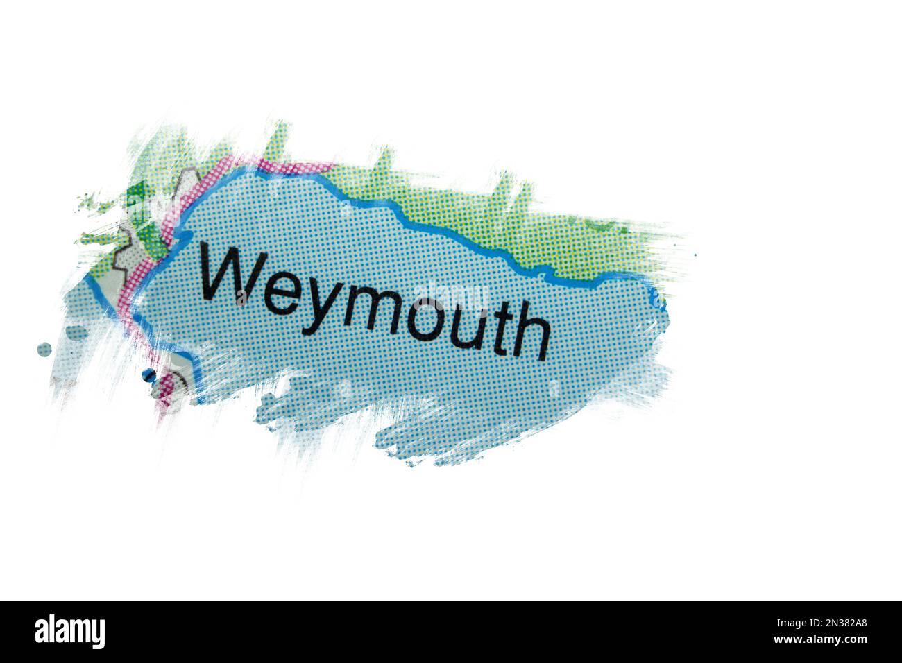 Weymouth, United Kingdom atlas map town name - paint Stock Photo - Alamy