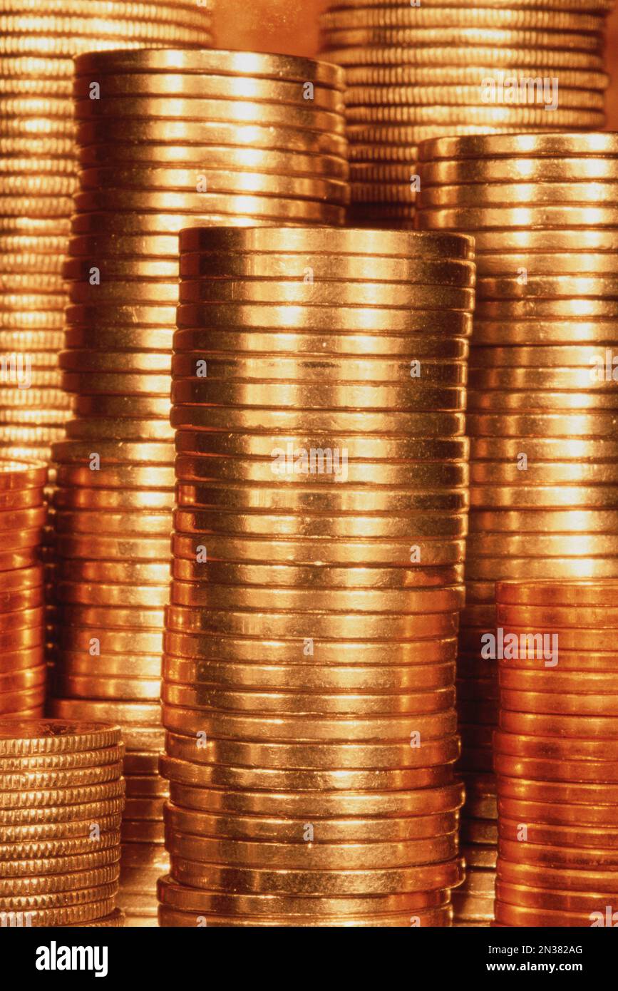 Stacks golden coins gold hi-res stock photography and images - Alamy