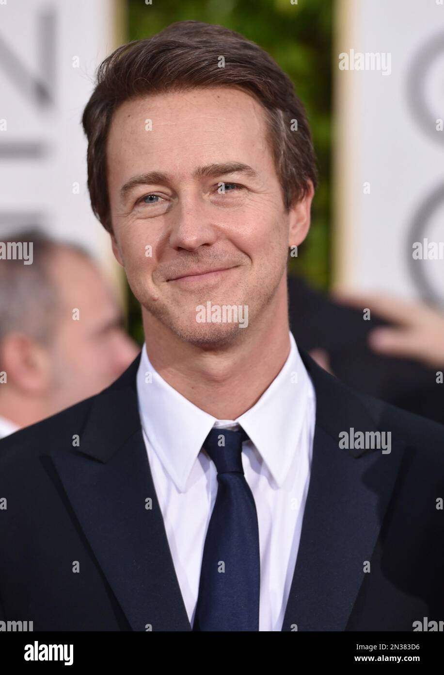 Edward Norton arrives at the 72nd annual Golden Globe Awards at the ...