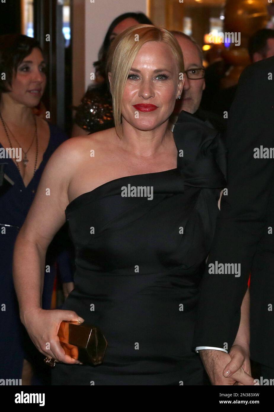 Patricia Arquette poses in the audience at the 72nd annual Golden Globe ...