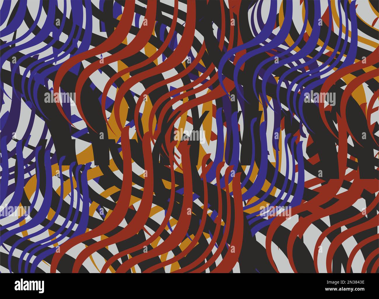 Seamless pattern - colored wavy lines for interior solutions or ...