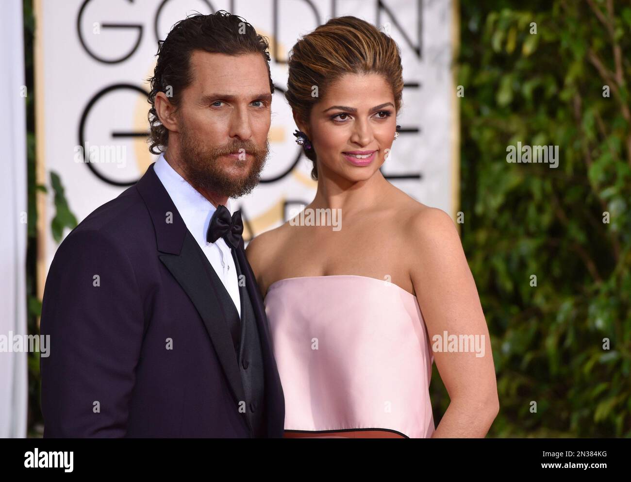 Matthew McConaughey, left, and Camila Alves arrive at the 72nd annual ...