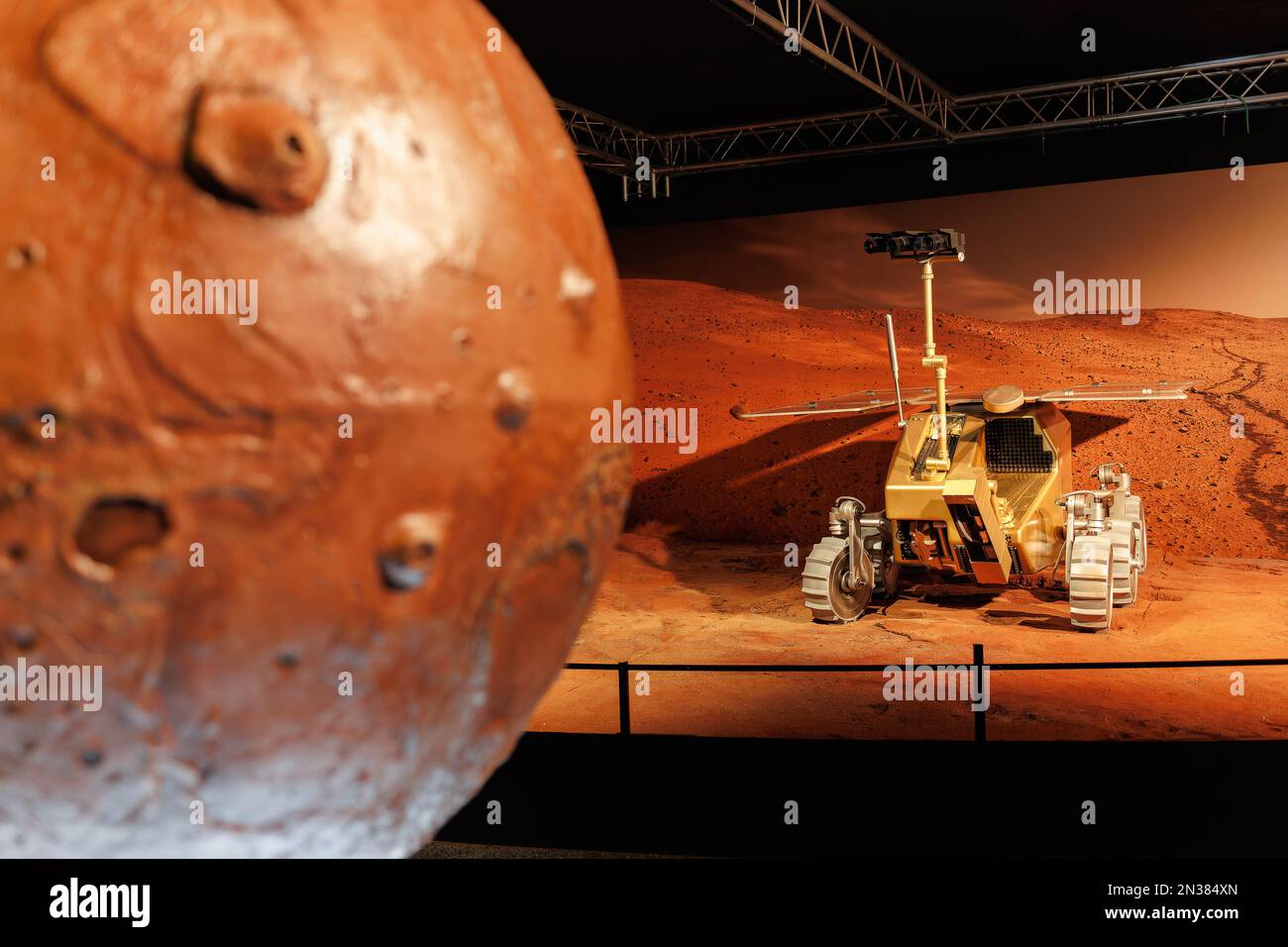 Model Representing the Planet Mars in the Solar System and Wheeled ...