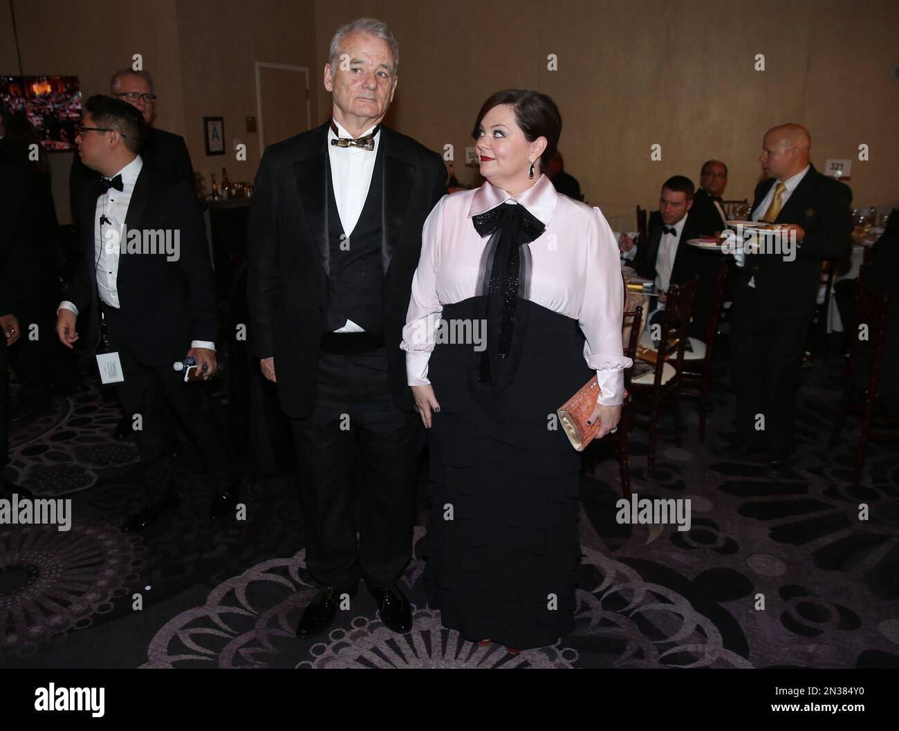 Bill Murray, left, and Melissa McCarthy pose in the audience at the ...