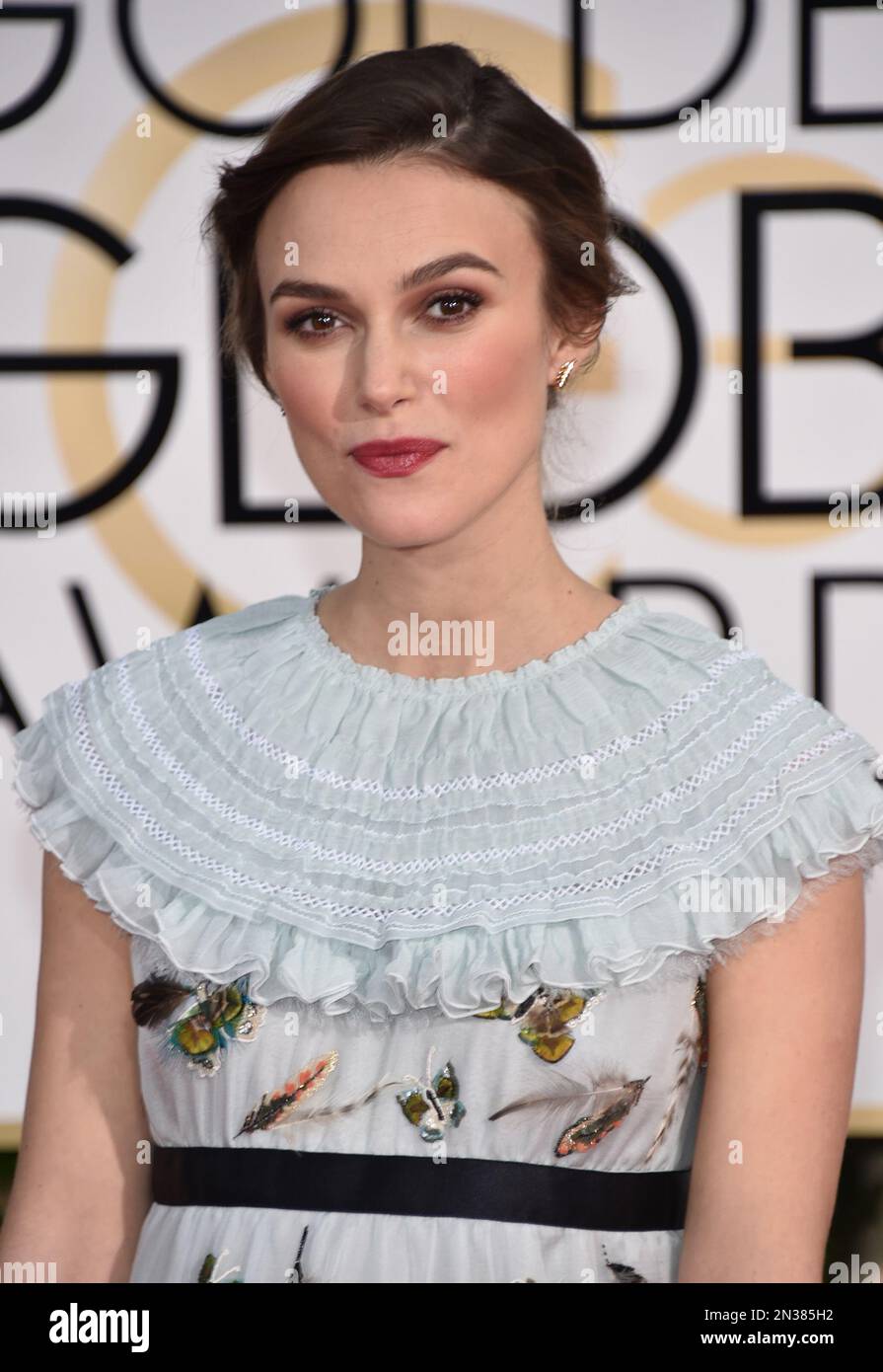 Keira Knightley arrives at the 72nd annual Golden Globe Awards at the ...