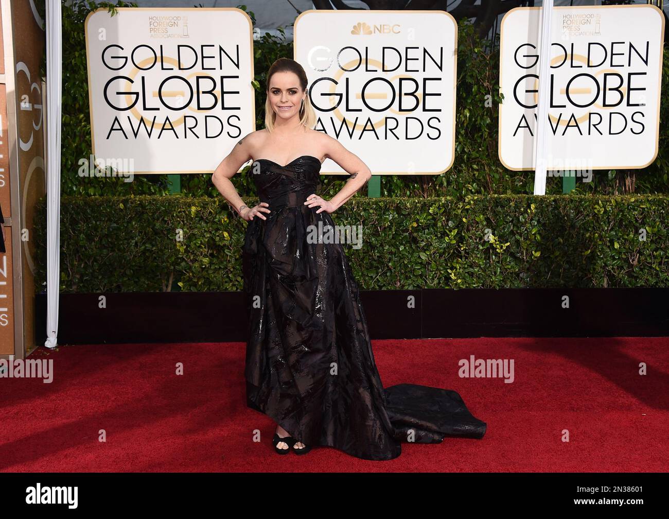 Taryn Manning arrives at the 72nd annual Golden Globe Awards at the ...