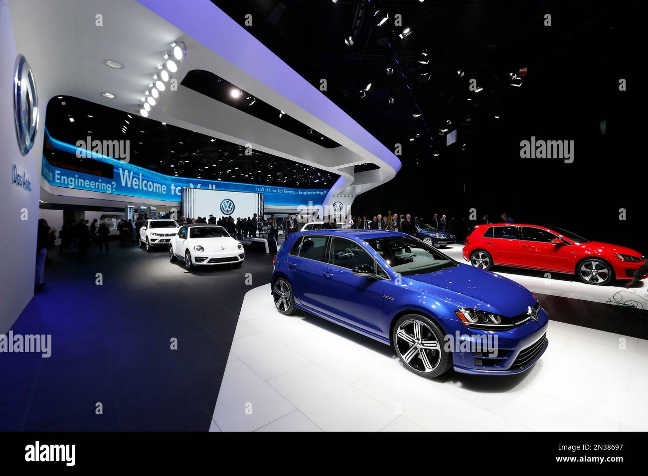 The Volkswagen exhibit is shown during a media preview for the North ...
