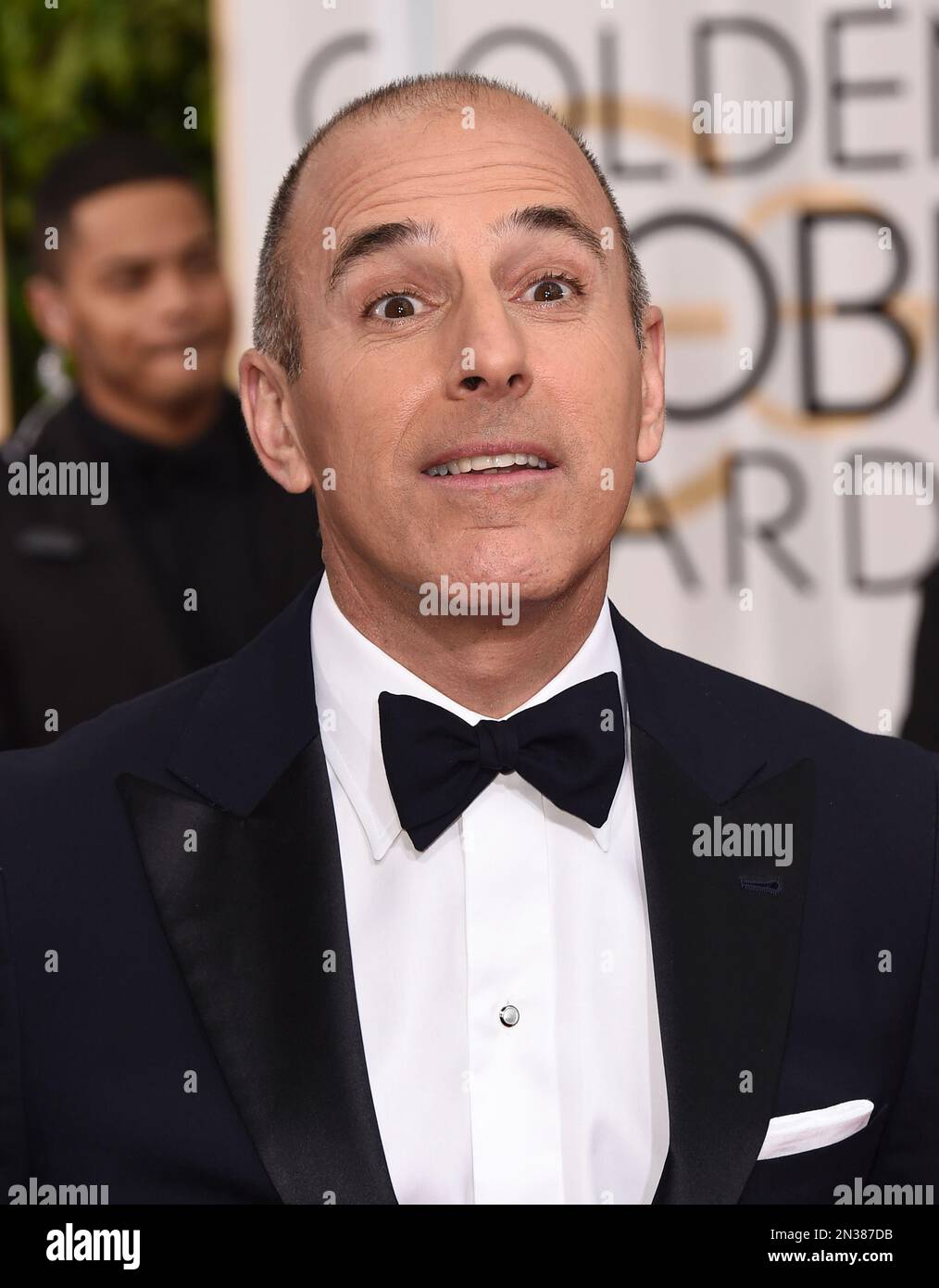 Matt Lauer arrives at the 72nd annual Golden Globe Awards at the ...