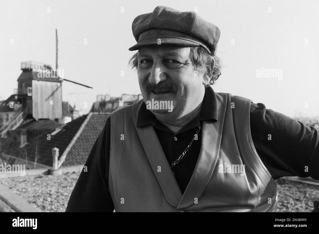 French actor Jacques Fabbri poses at home, Paris, France, 1989 Stock ...