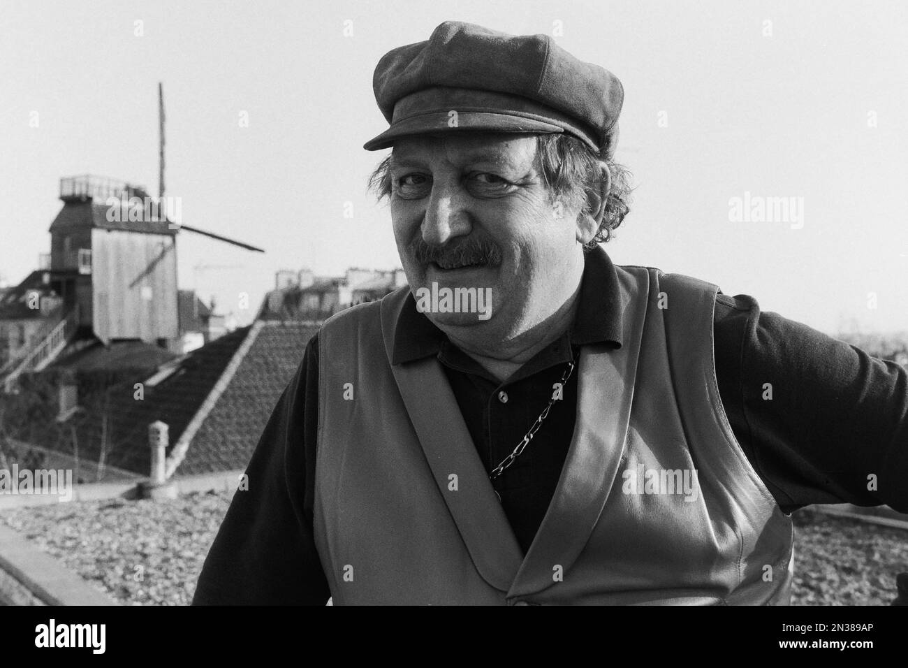 French actor Jacques Fabbri poses at home, Paris, France, 1989 Stock ...