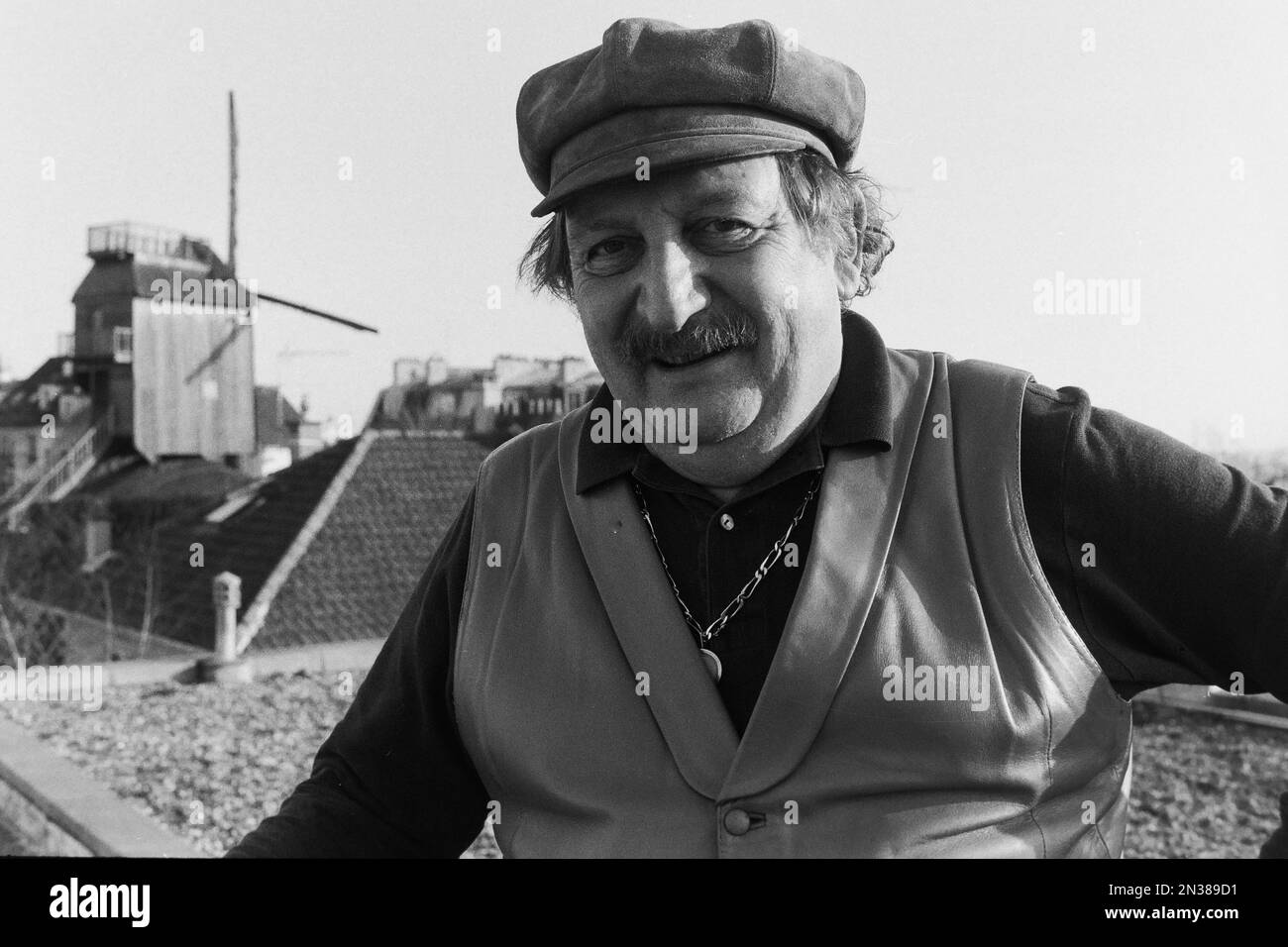French actor Jacques Fabbri poses at home, Paris, France, 1989 Stock ...