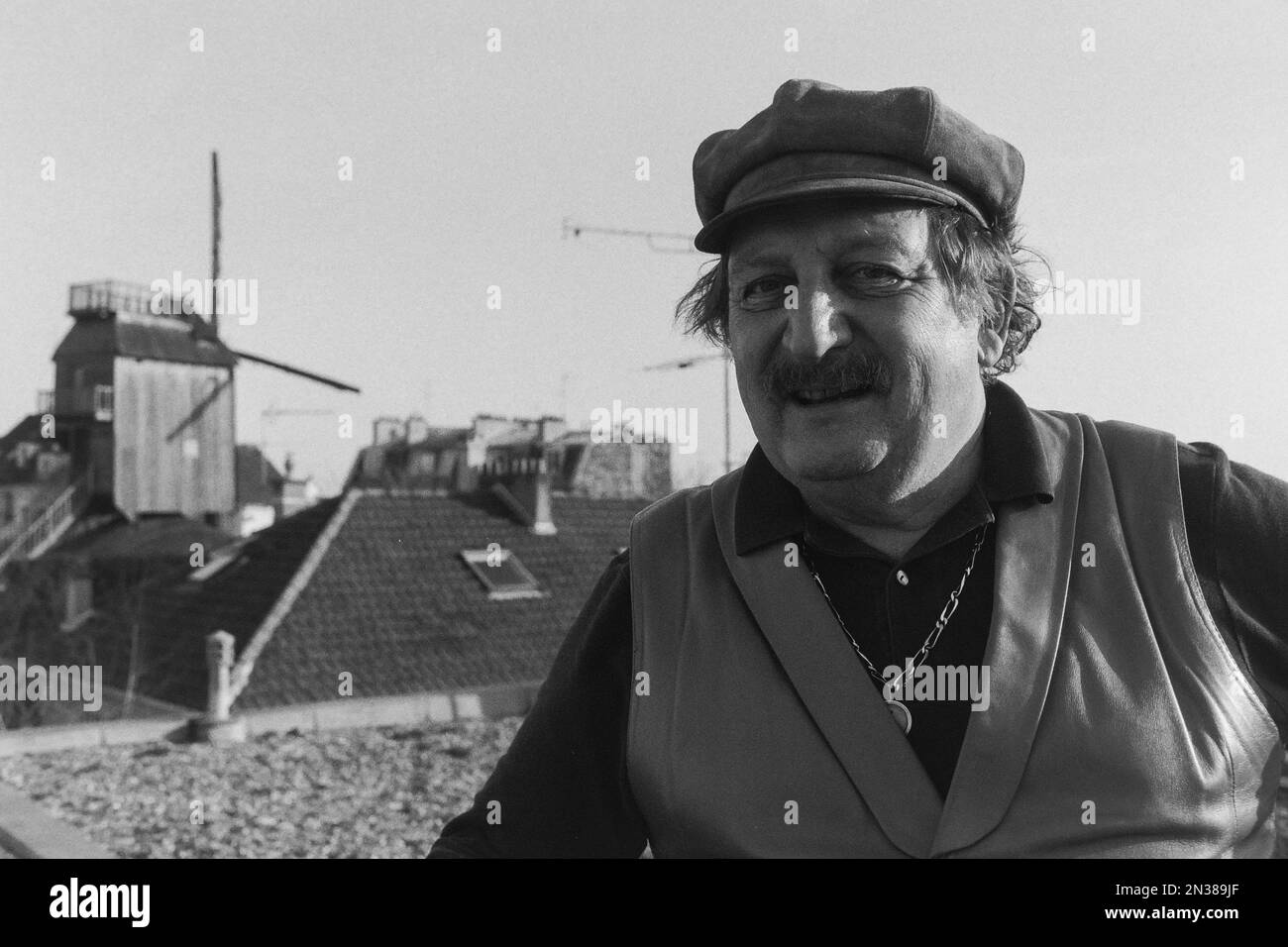French actor Jacques Fabbri poses at home, Paris, France, 1989 Stock ...