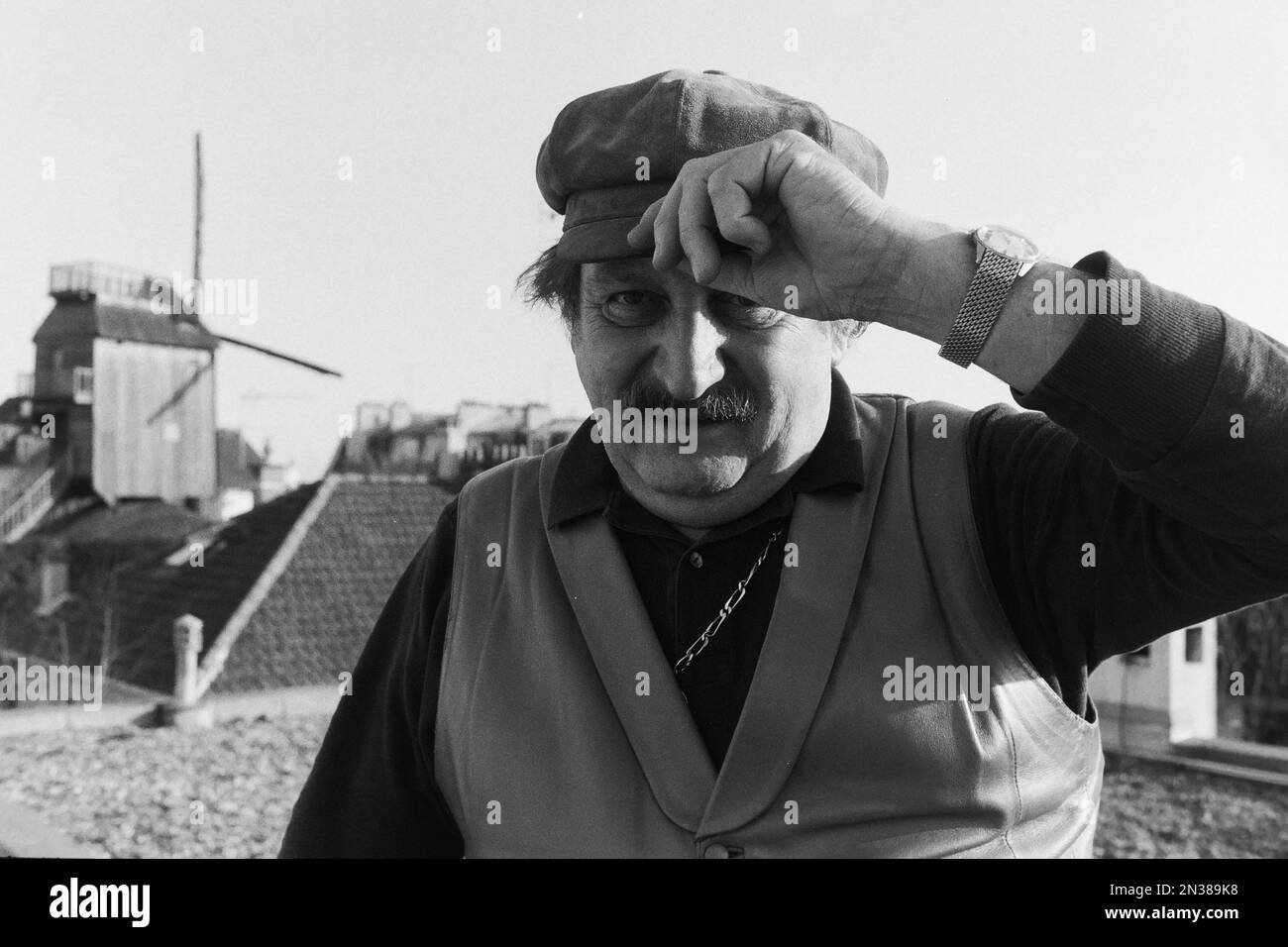 French actor Jacques Fabbri poses at home, Paris, France, 1989 Stock ...