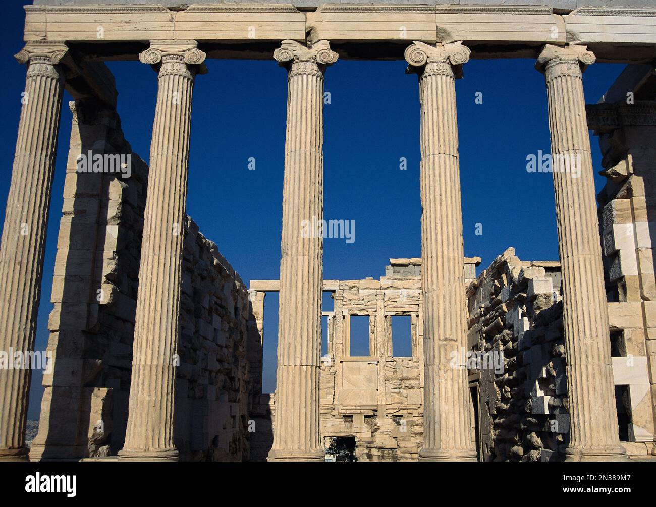 Columns at The Erechtheum, Acropolis, Athens, Greece Stock Photo - Alamy