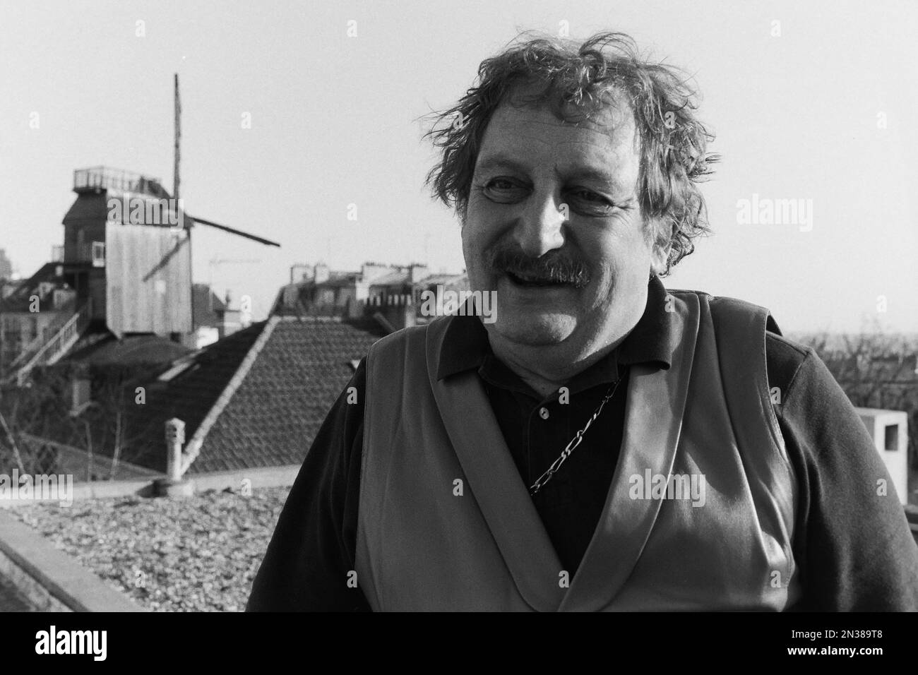 French actor Jacques Fabbri poses at home, Paris, France, 1989 Stock ...