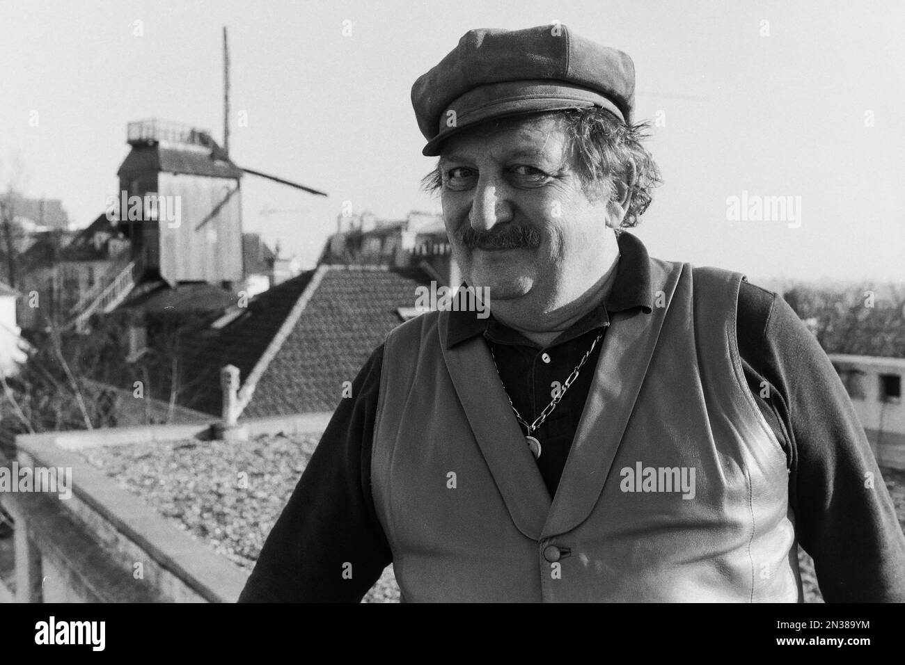 French actor Jacques Fabbri poses at home, Paris, France, 1989 Stock ...