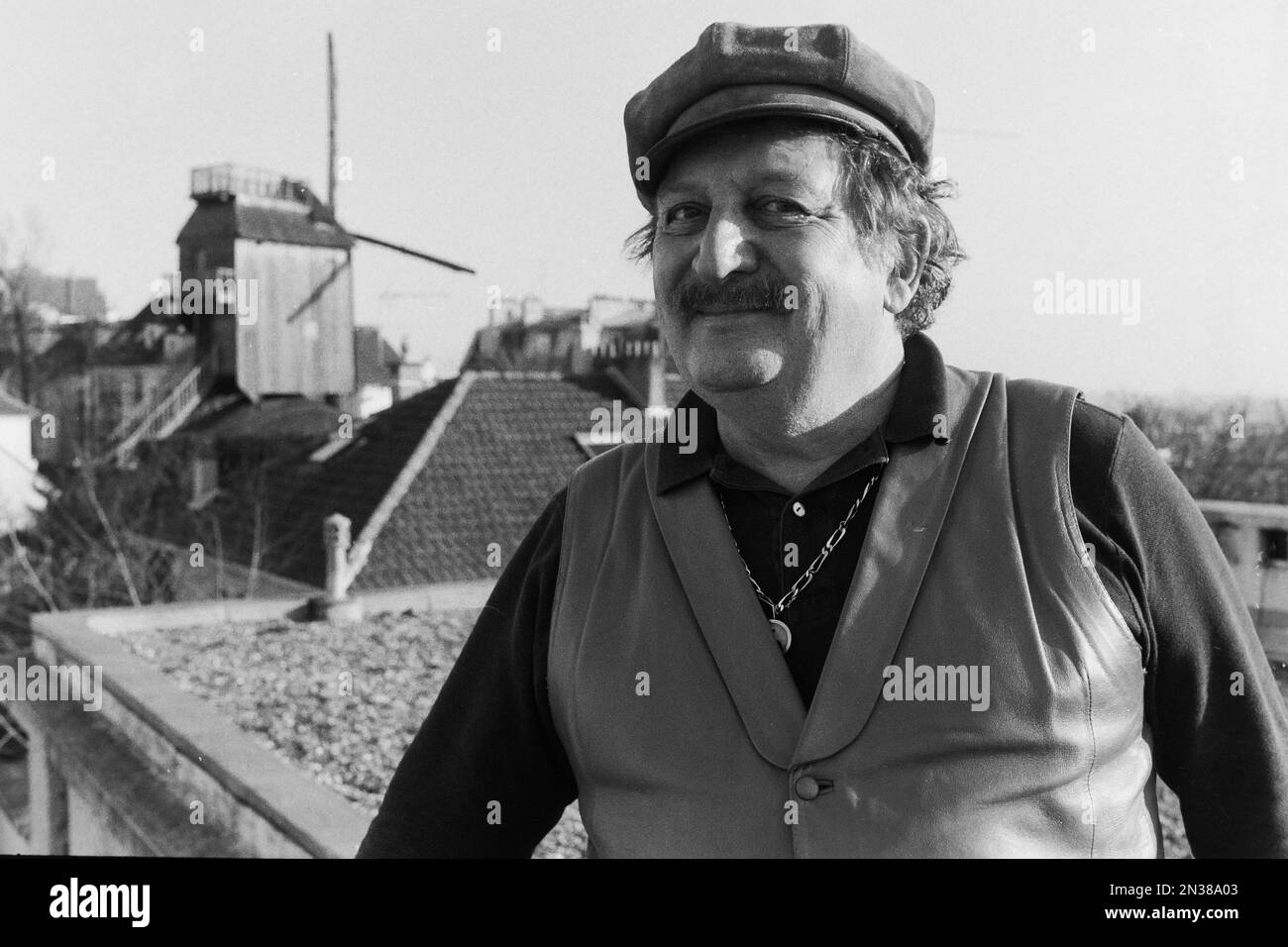 French actor Jacques Fabbri poses at home, Paris, France, 1989 Stock ...