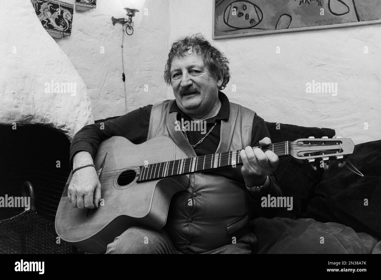 French actor Jacques Fabbri poses at home, Paris, France, 1989 Stock ...