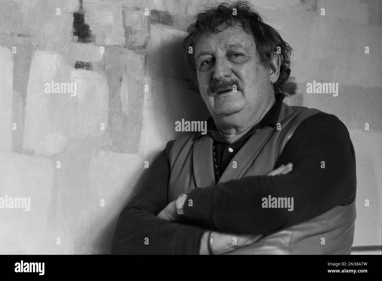 French actor Jacques Fabbri poses at home, Paris, France, 1989 Stock ...