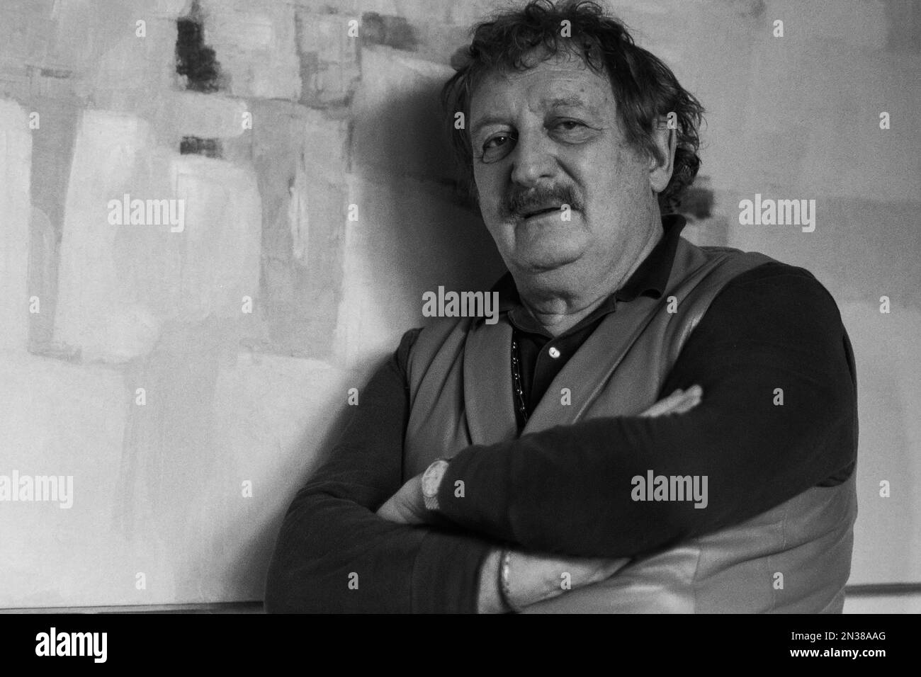 French actor Jacques Fabbri poses at home, Paris, France, 1989 Stock ...