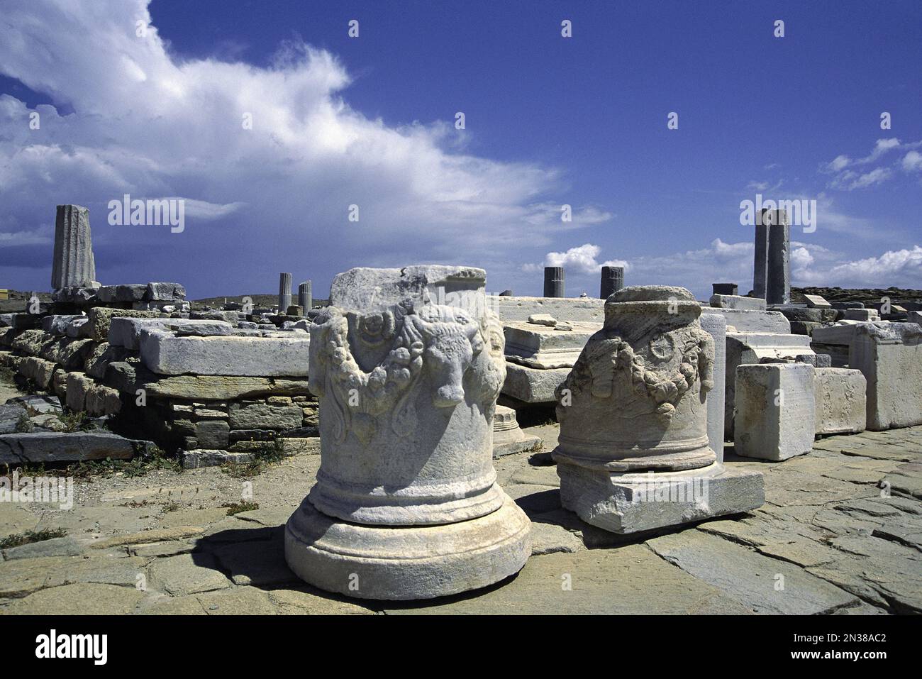 Ancient Ruins, Archaeological Site at Delos, Greece Stock Photo - Alamy