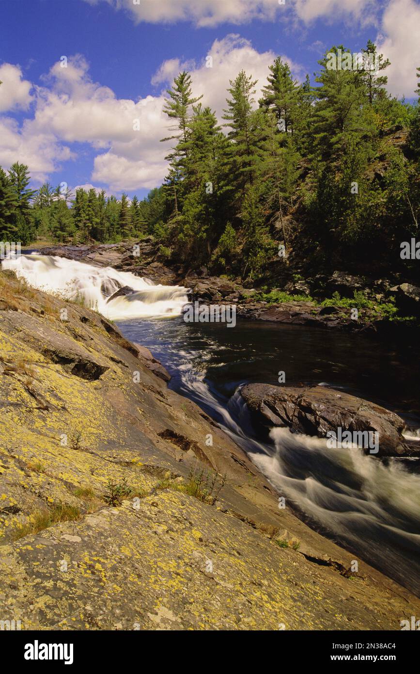 Waterfall, Landscape and Trees, Aux Sable River, Chutes Provincial Park ...