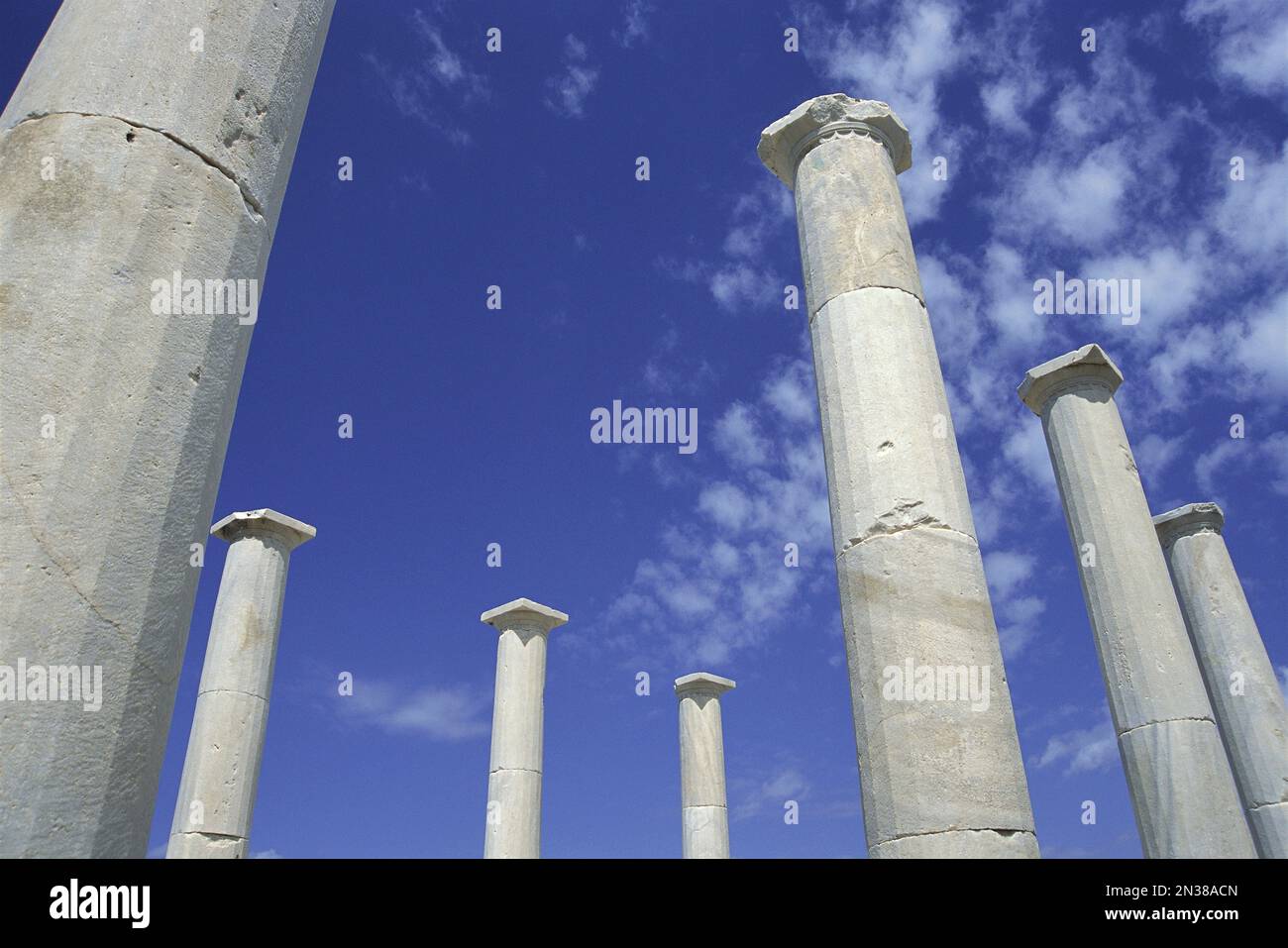 Columns and Sky, Archaeological Site at Delos, Greece Stock Photo - Alamy