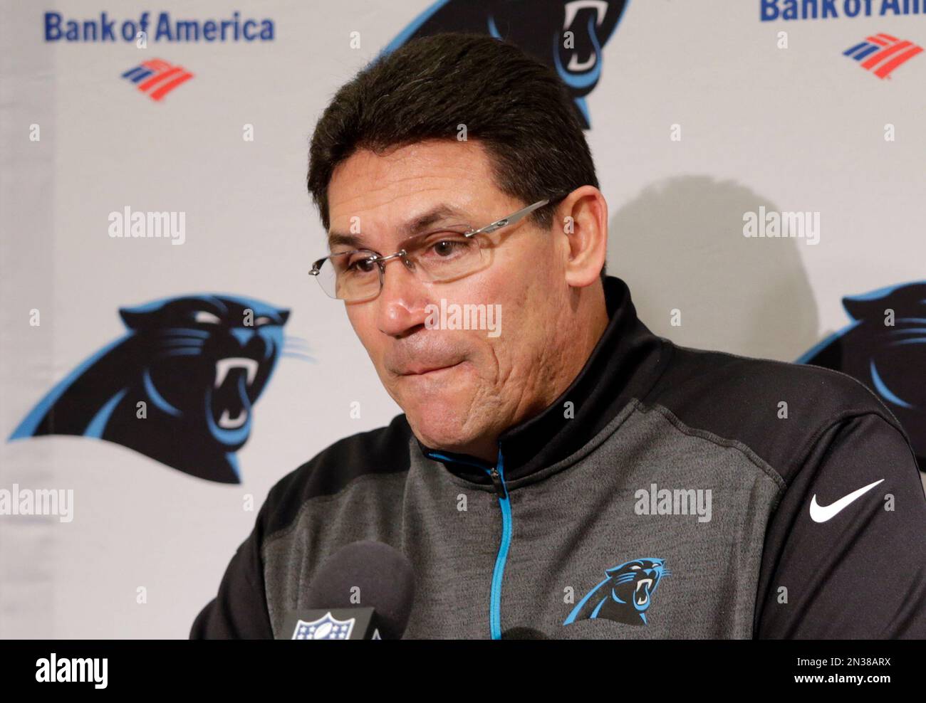 Carolina Panthers head coach Ron Rivera speaks at a news conference ...
