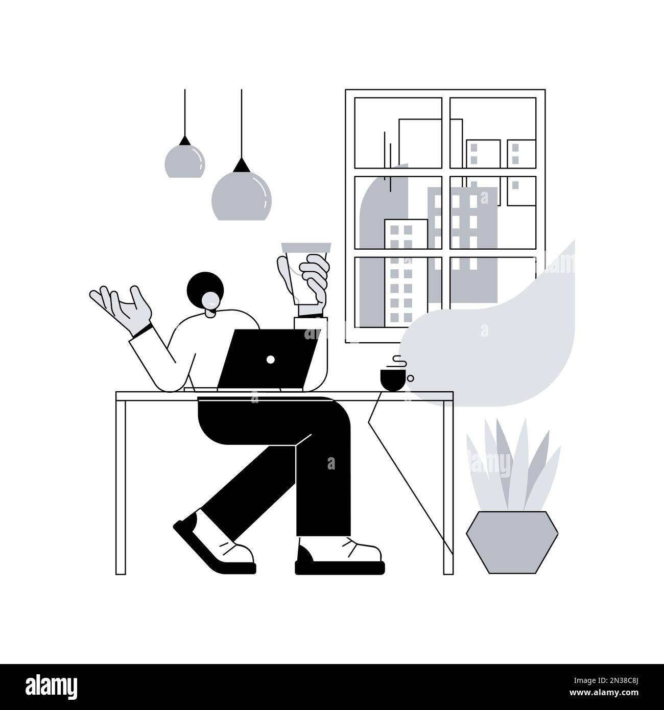 On-demand urban workspace abstract concept vector illustration ...