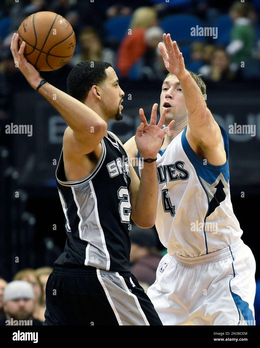 Minnesota Timberwolves forward Robbie Hummel (4) guards San Antonio ...
