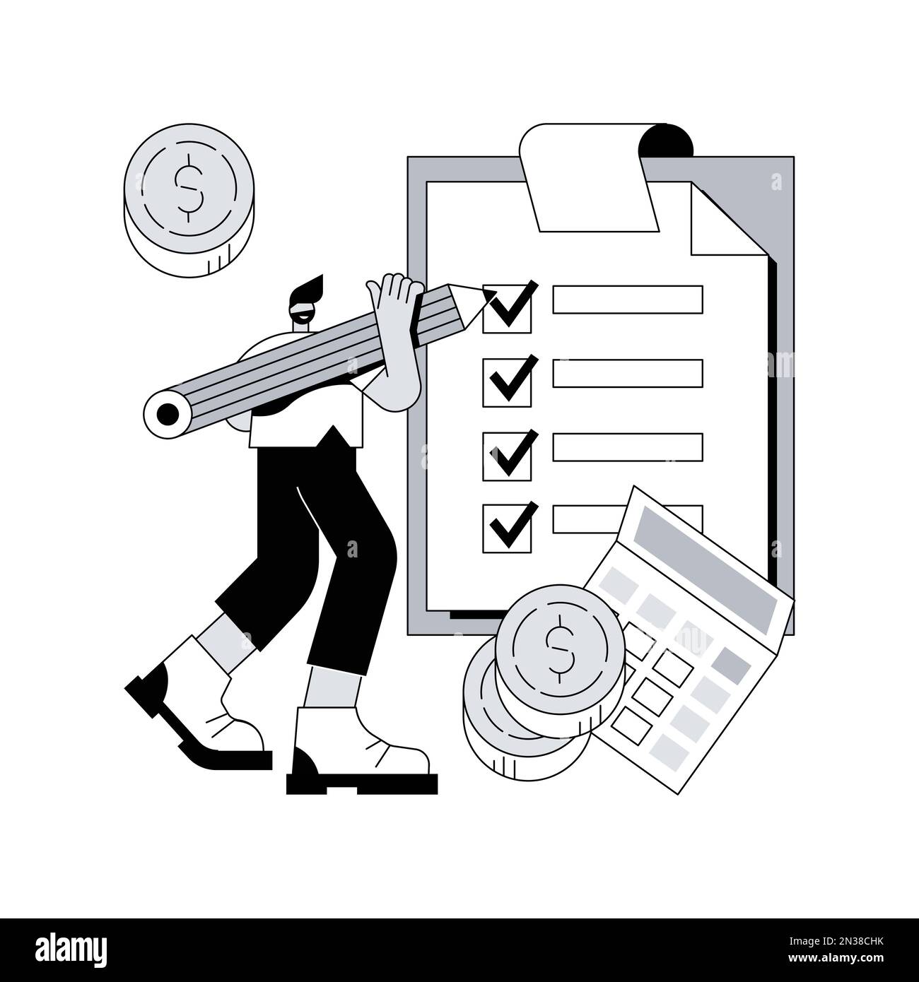 Filing the taxes abstract concept vector illustration. File income tax ...