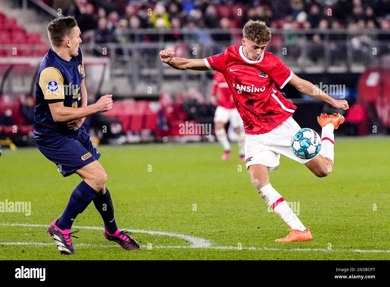 ALKMAAR, NETHERLANDS - FEBRUARY 7: Sven Mijnans of AZ Alkmaar during the TOTO KNVB Cup - 1/8th ...