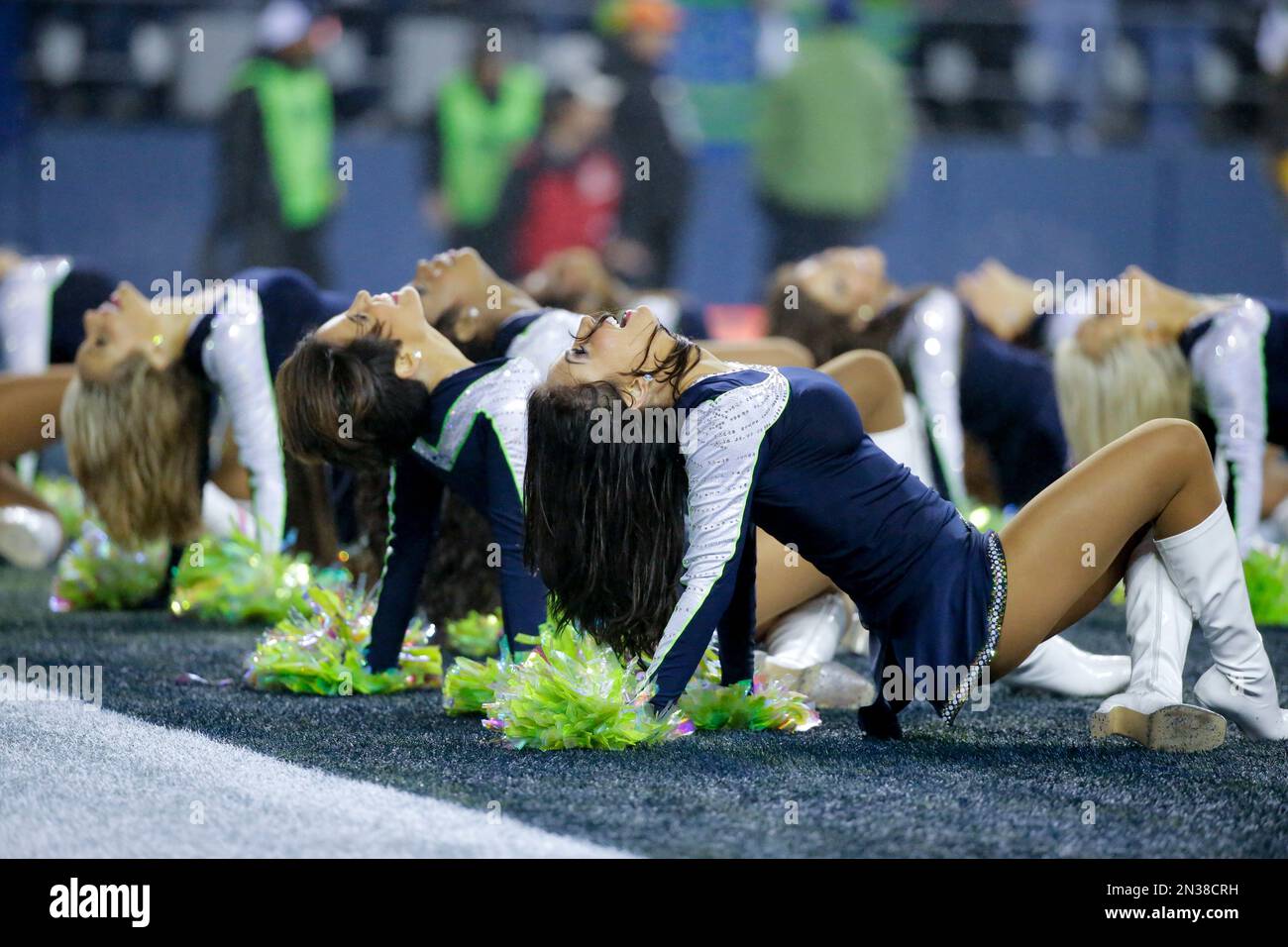 Seattle Seahawks Sea Gals cheerleaders perform during the first half of ...