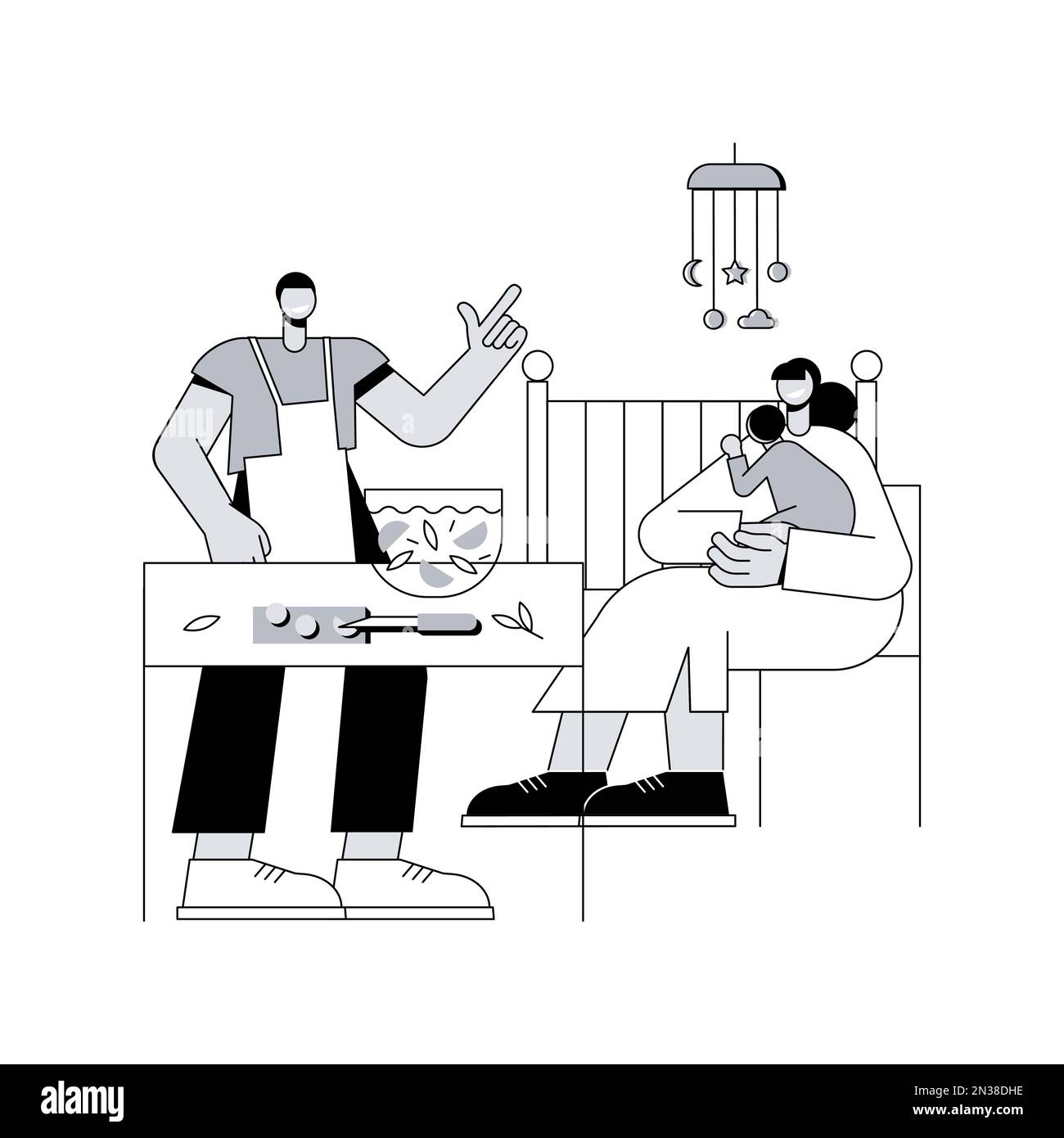 Mother father son kiss hands Stock Vector Images - Alamy
