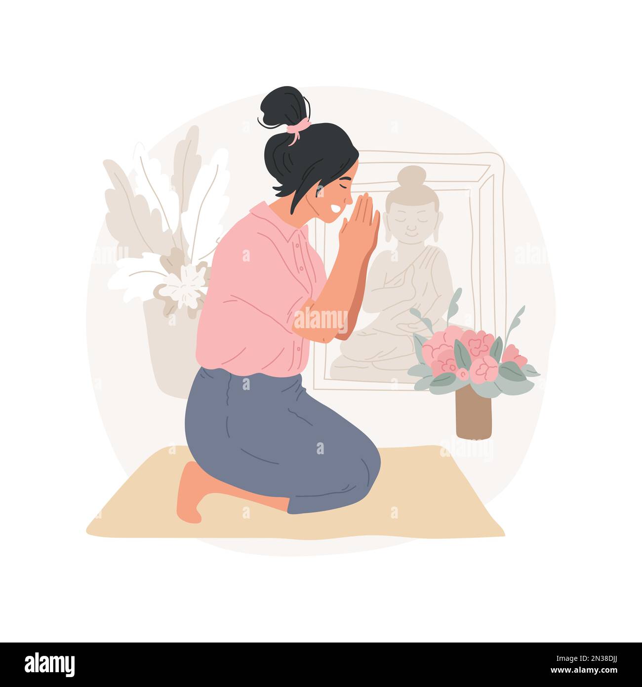 Old woman hands praying Stock Vector Images - Alamy