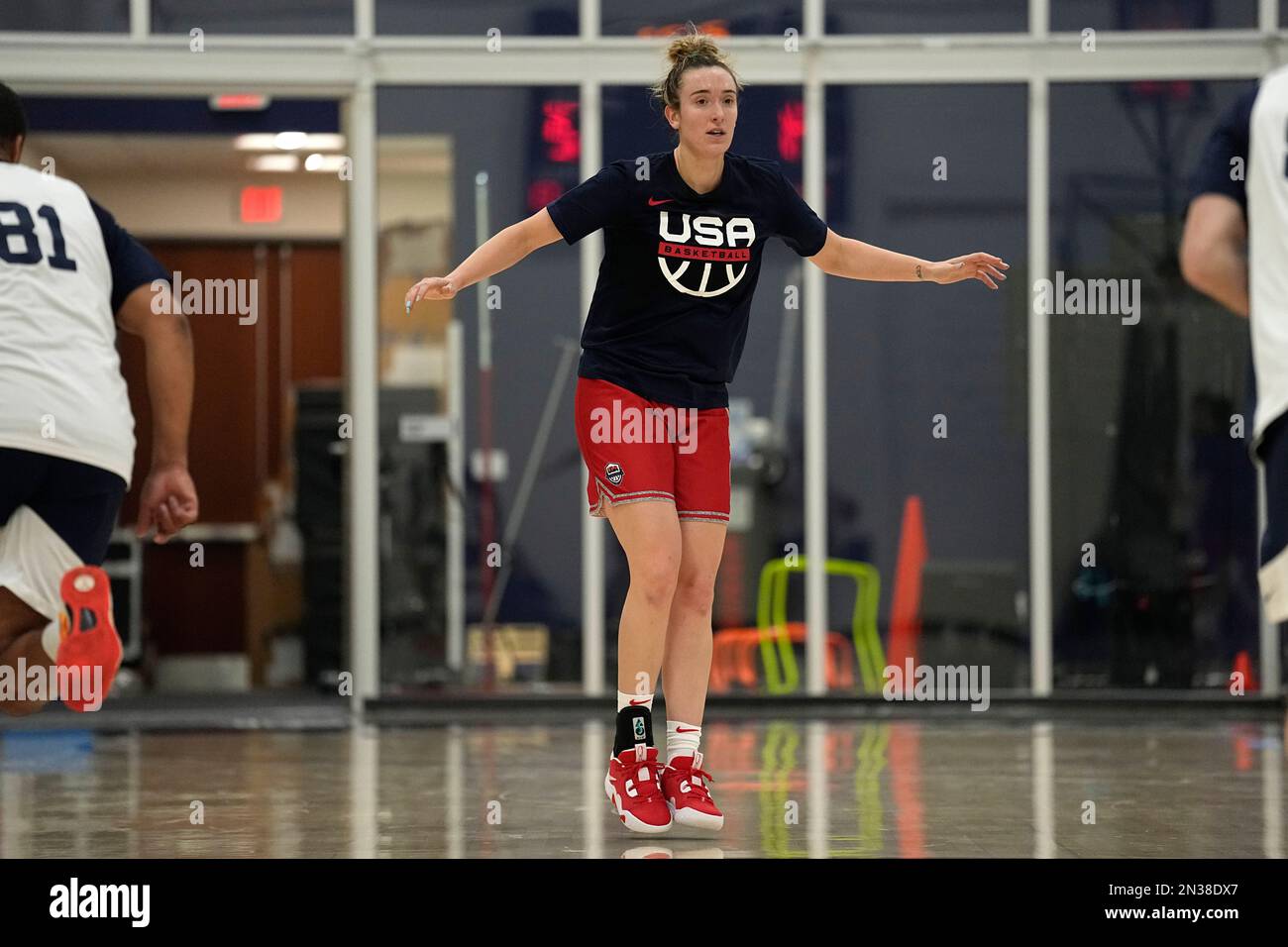 Marina Mabrey takes part in drills during a minicamp for the U.S women ...