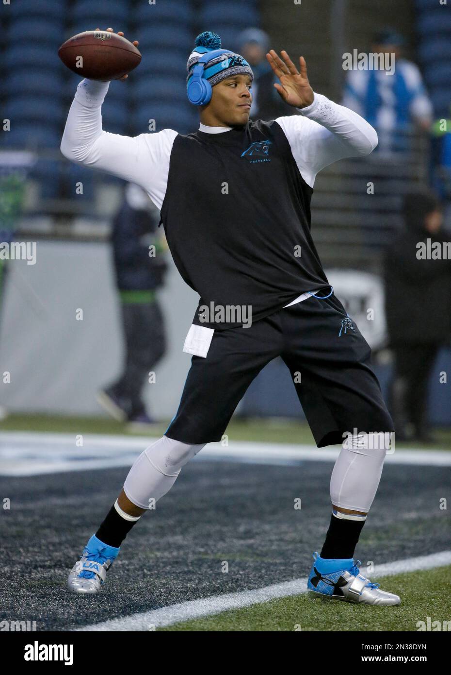 Carolina Panthers quarterback Cam Newton throws before an NFL ...