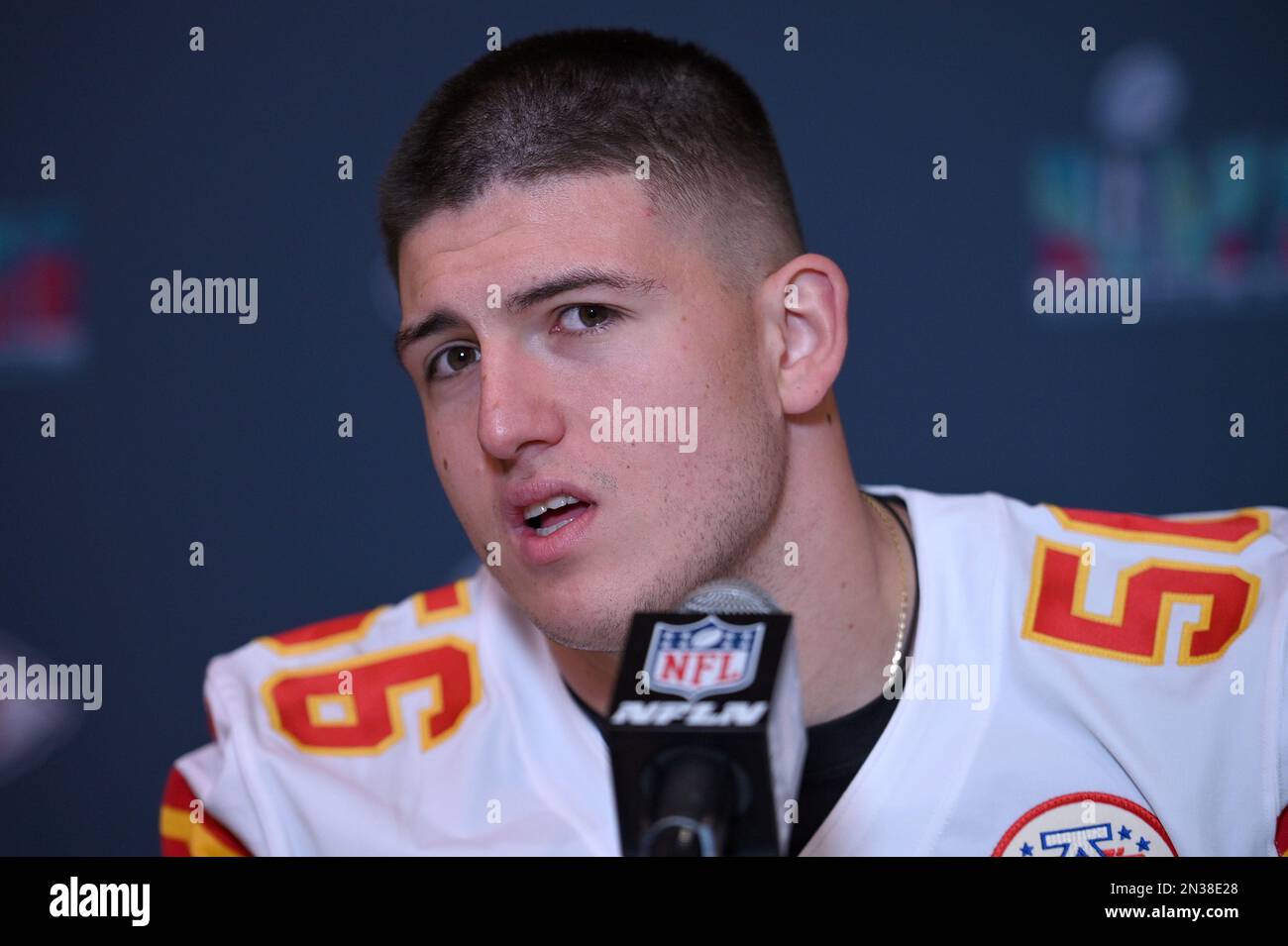 Phoenix, USA. 07th Feb, 2023. Kansas City Chiefs defensive end George ...