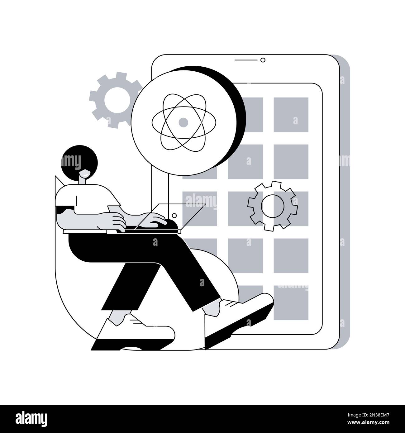 React native mobile app abstract concept vector illustration. Cross ... React native mobile app abstract concept vector illustration. Cross ...