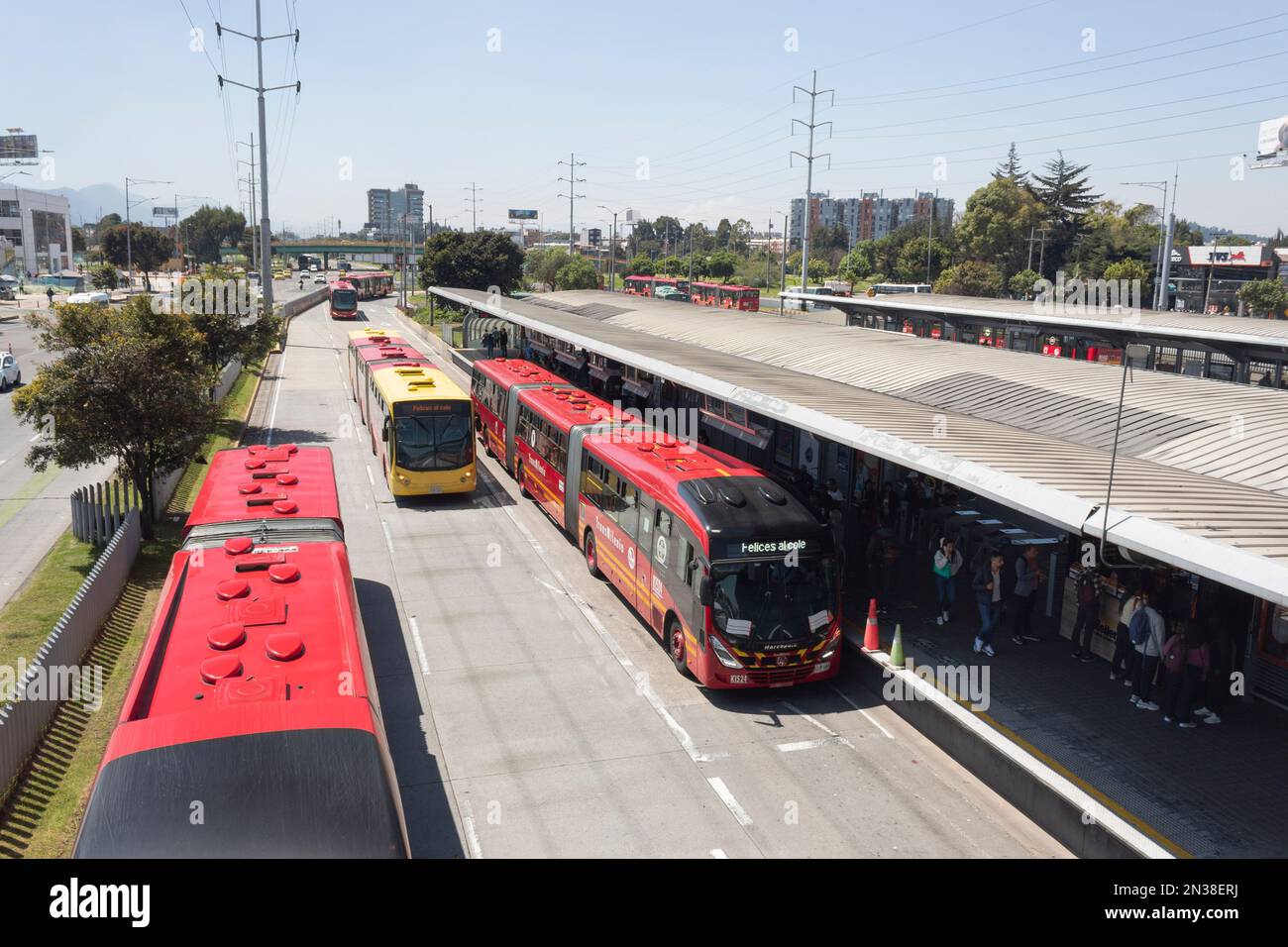 BOGOTA, COLOMBIA - East side of Transmilenio massive transportation ...