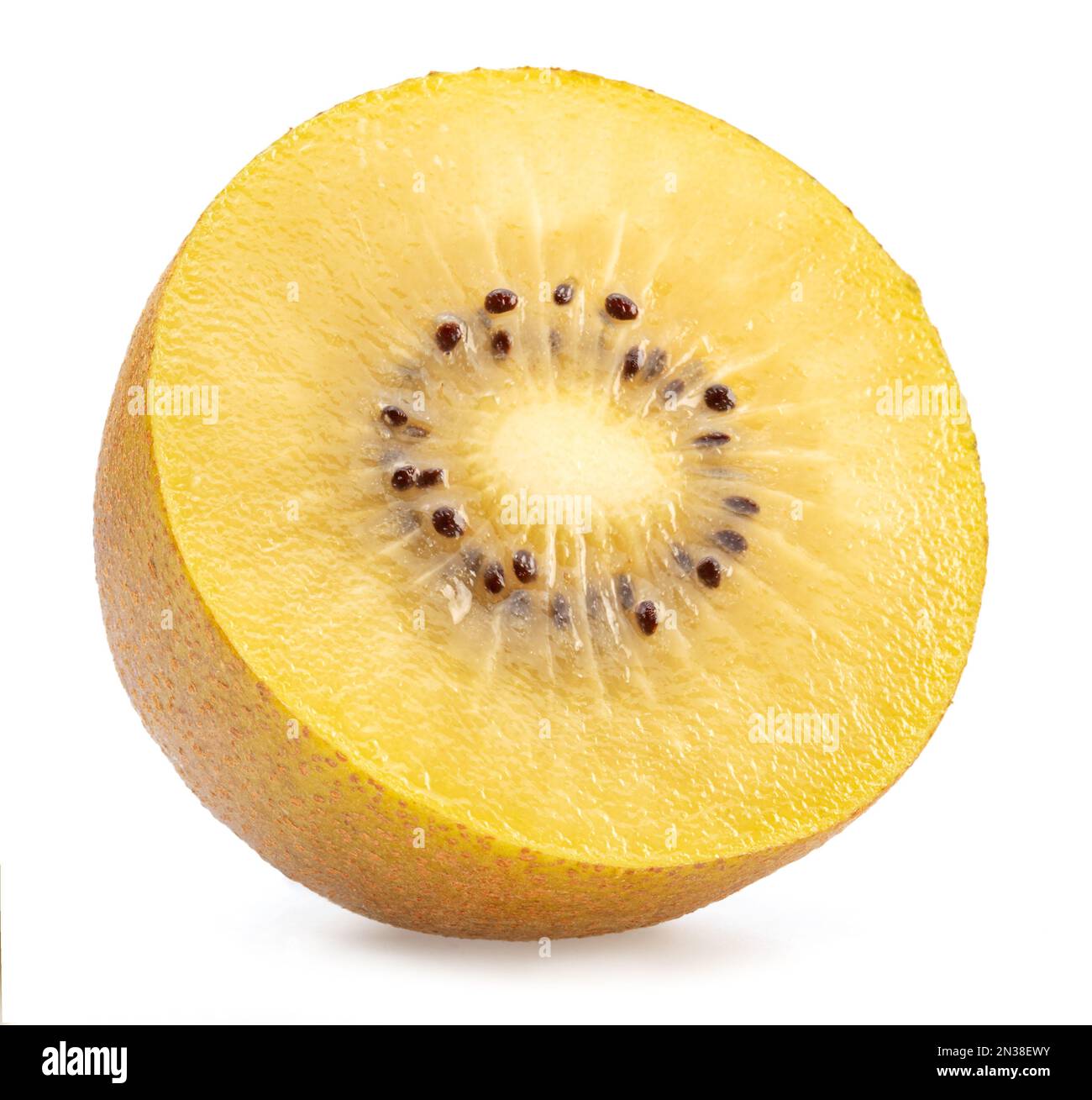 Golden kiwi fruit slice isolated on white background Stock Photo - Alamy
